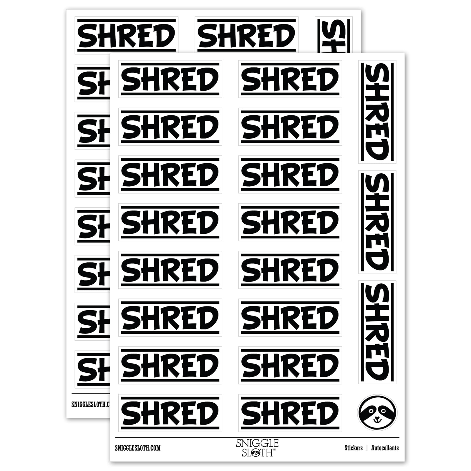 Shred Border Top Bottom Sticker Set - White - Matte Finish - 2.00 ...