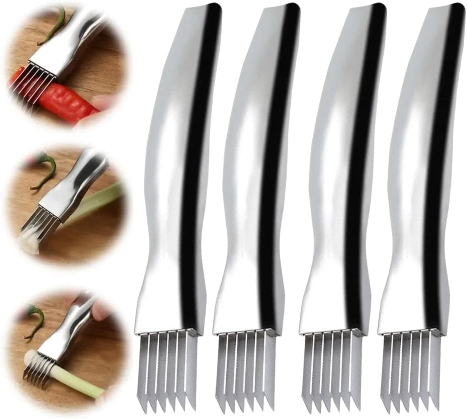 Shred Silk The Knife, 2024 Upgraded Stainless Steel Chopped Green Onion ...