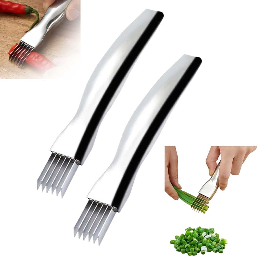 Shred Silk The Knife, 2026 Stainless Steel Finger Guard Green Onion ...
