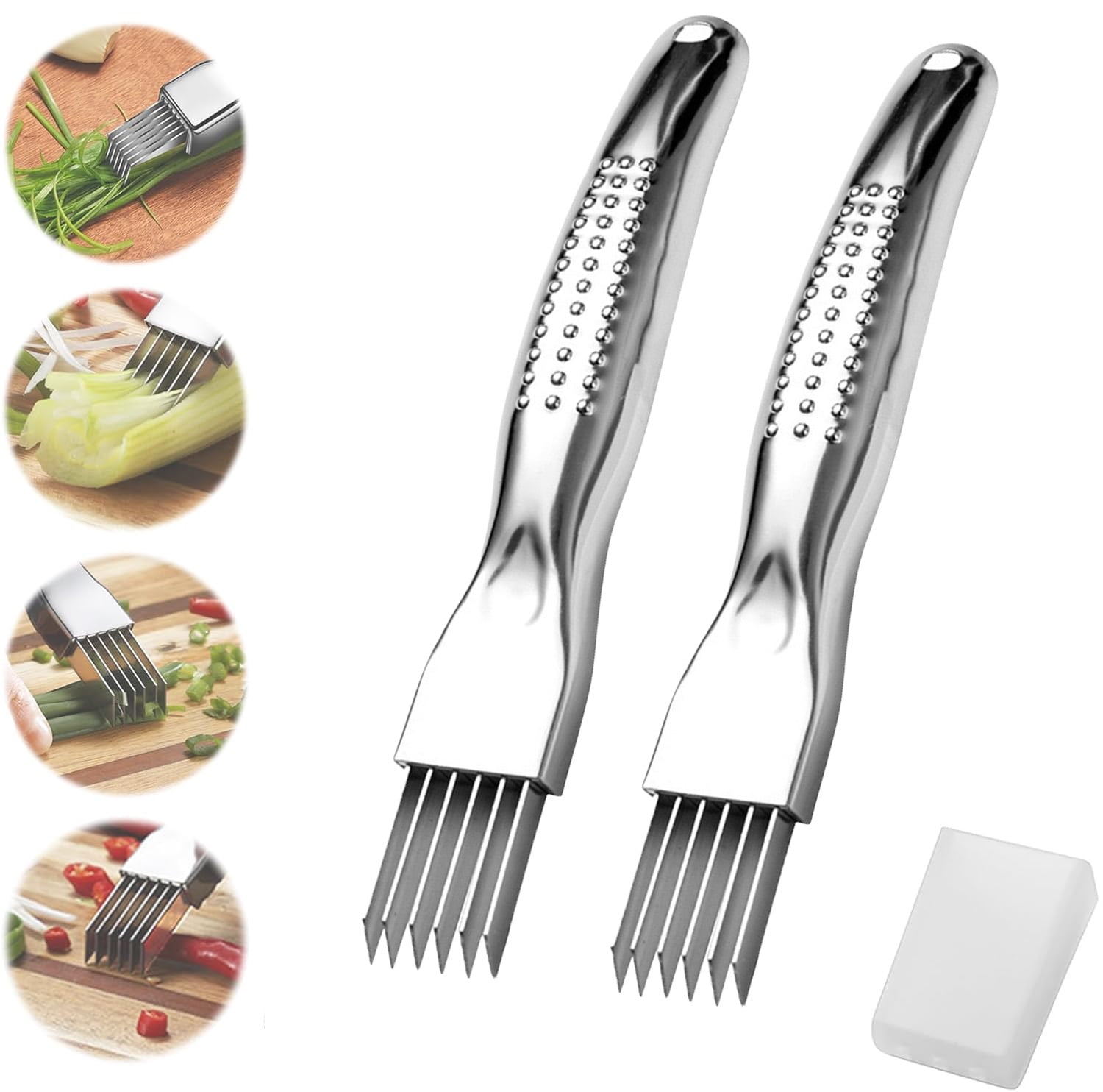 Shred Silk The Knife, Household Portable Scallion Cutting Tool,2025 Upgraded Anti Slip Stainless ...