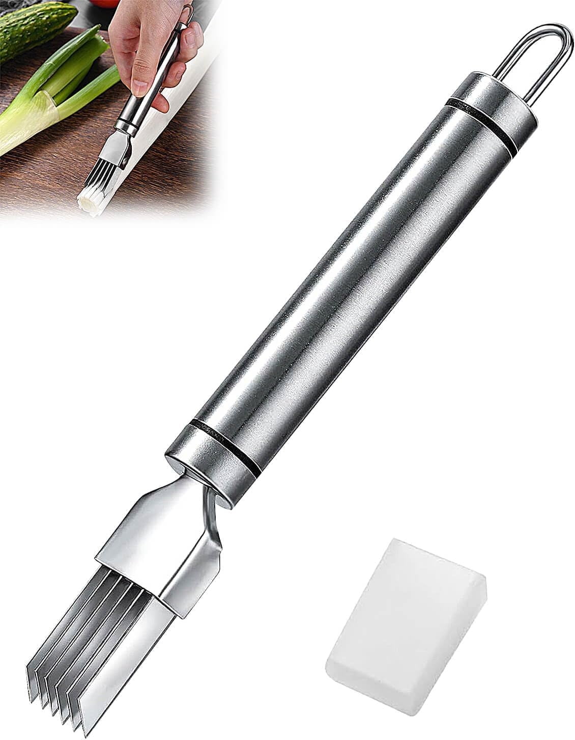 Shred Silk The Knife - Stainless Steel Green Onion Cutter, Multi-Blade ...