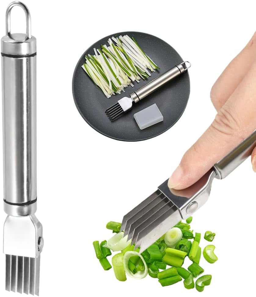 Shred Silk The Knife, 2025 Upgraded Stainless Steel Green Onion Slicer ...