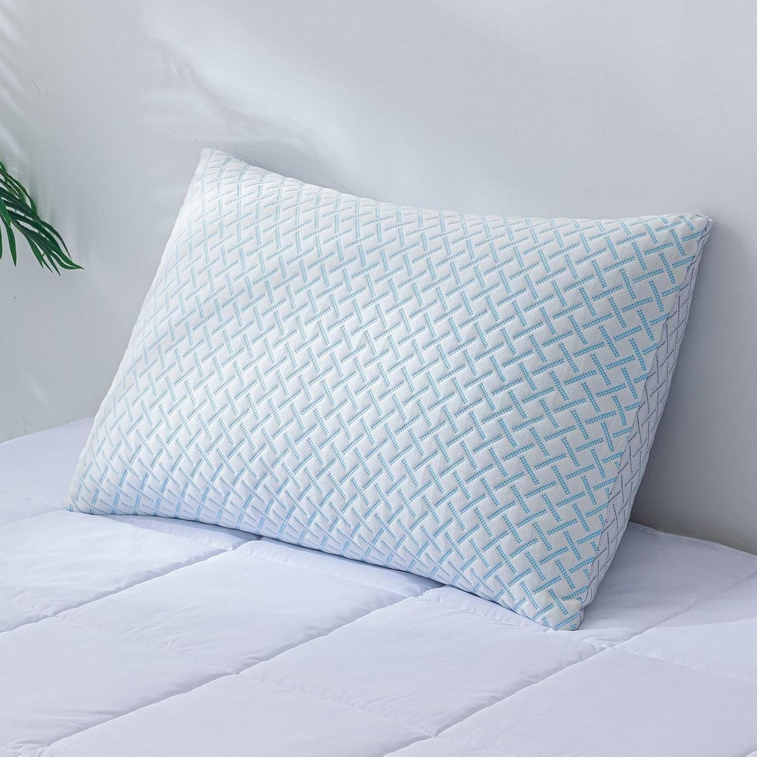 Shredded Memory Foam Cooling Medium Soft Bamboo Viscose Pillow King ...