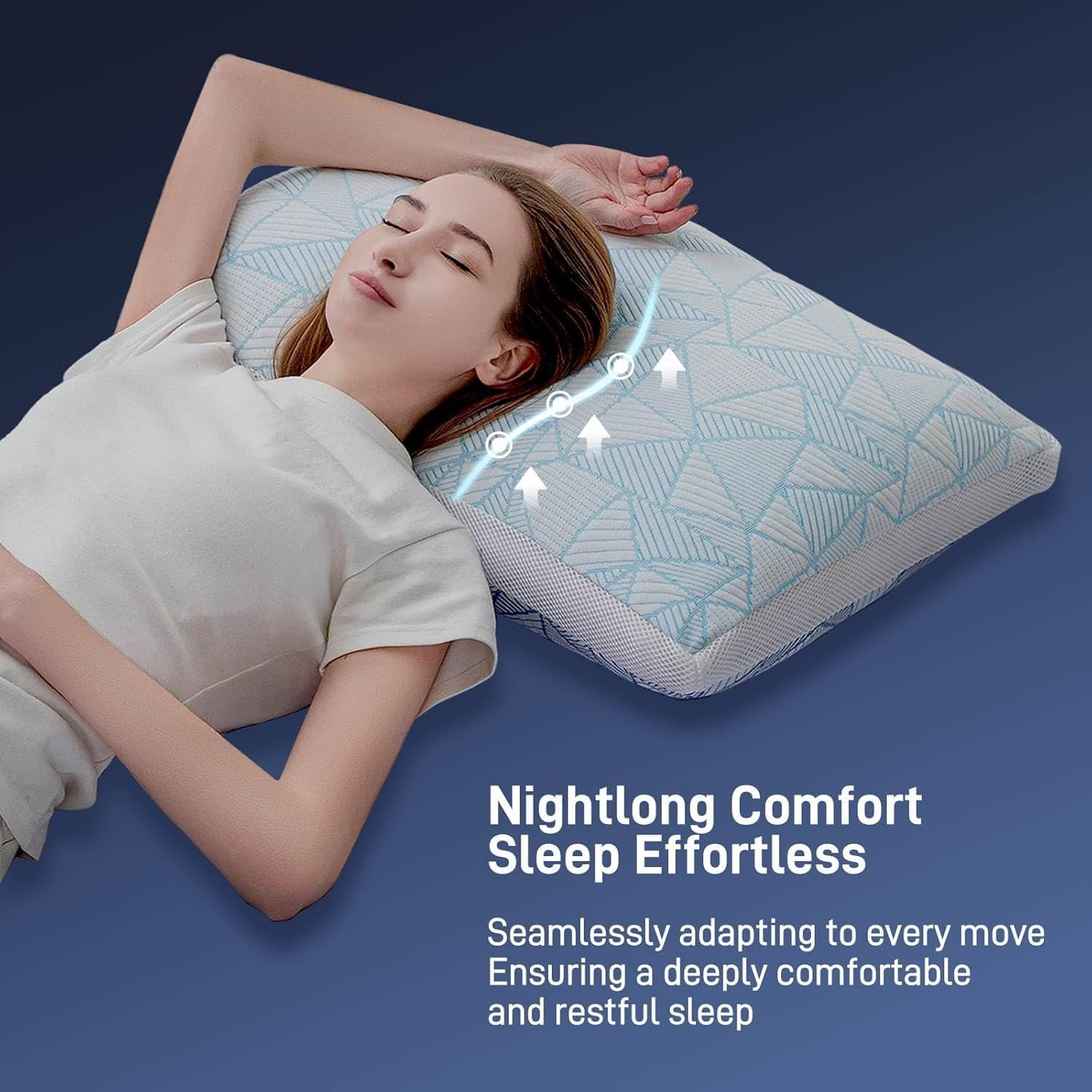 Shredded Memory Foam Cooling Soft Bamboo Viscose Pillows Queen Size Set ...