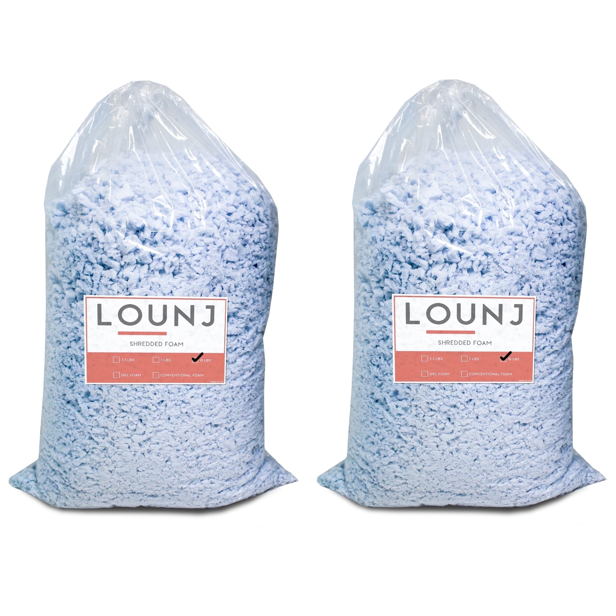 LOUNJ 20LB Shredded Memory Foam Fill for Cushions, Crafts, Bean Bags ...