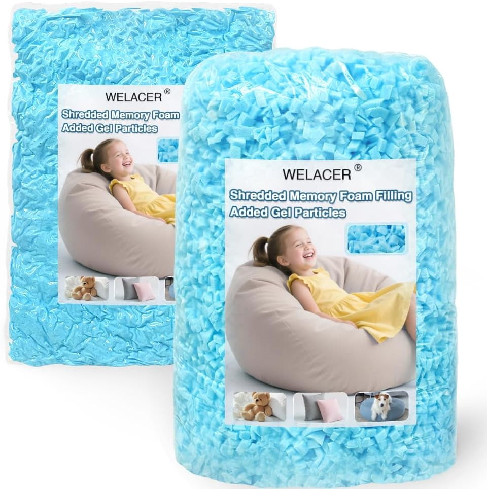 Shredded Memory Foam Filling 10lbs for Bean Bag Filler, Pillow Stuffing ...