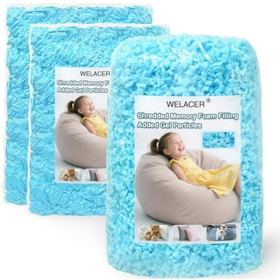 Shredded Memory Foam Filling 15lbs for Bean Bag Filler, Pillow Stuffing Cushion Arts Crafts ...