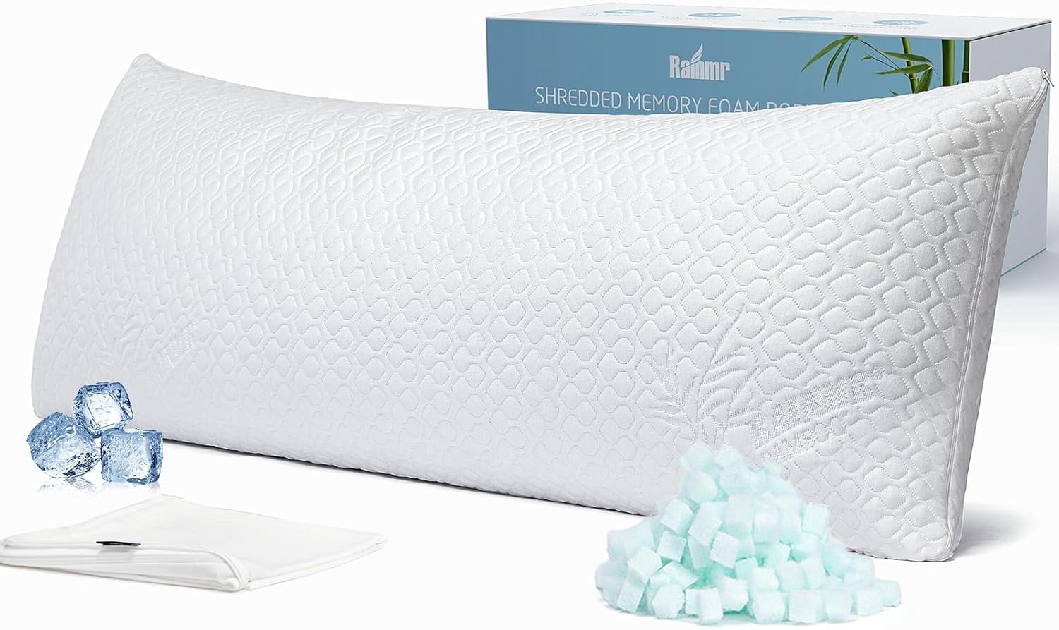 Shredded Memory Foam Full Body Pillow – Side Sleeper Huggable Long for ...