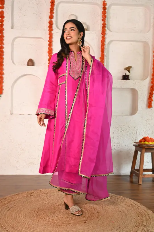 Shree Durga creation Gunita silk suit set - Walmart.com