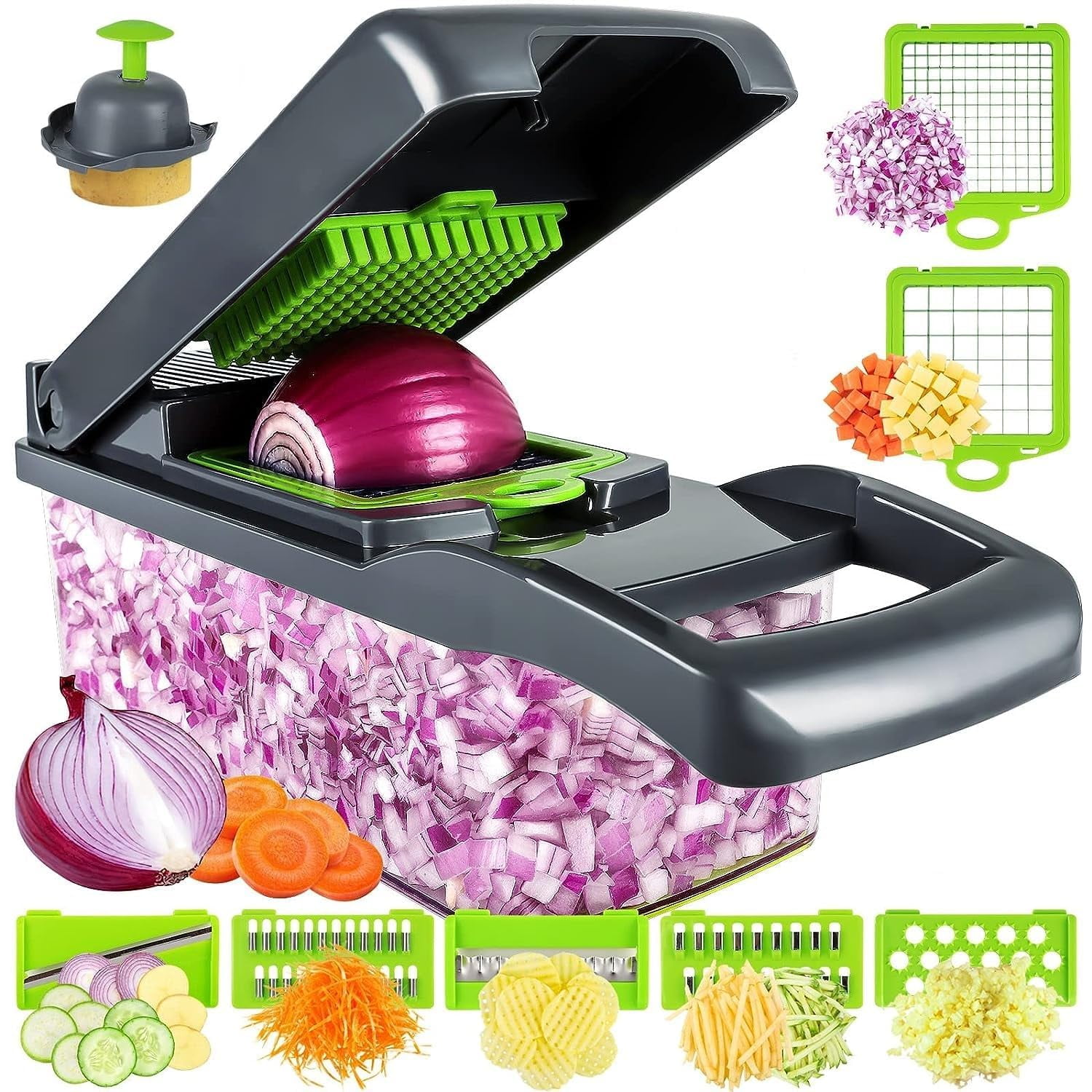 Shree Hari 14 in 1 Multipurpose Chopper Fruits Vegetable Cutters Grater ...