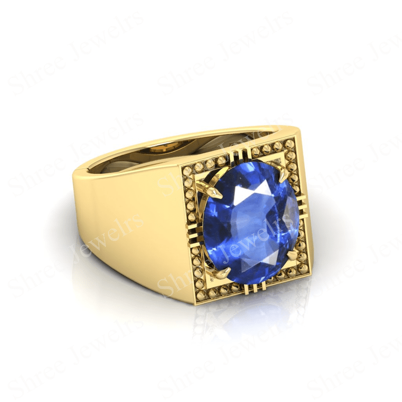 Shree Jewelrs Original Certified Natural Blue Sapphire (Neelam) Ring ...