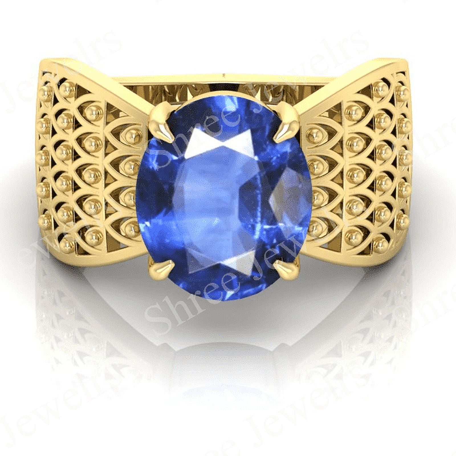 Shree Jewelrs Original Certified Natural Blue Sapphire (Neelam) Ring ...