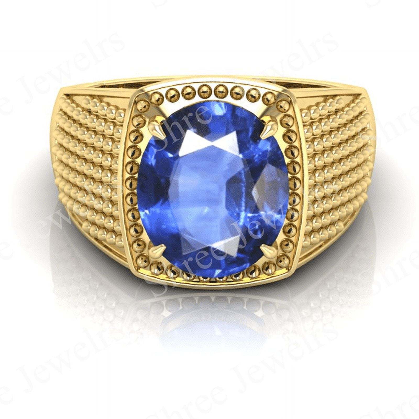 Shree Jewelrs Original Certified Natural Blue Sapphire (Neelam) Ring ...