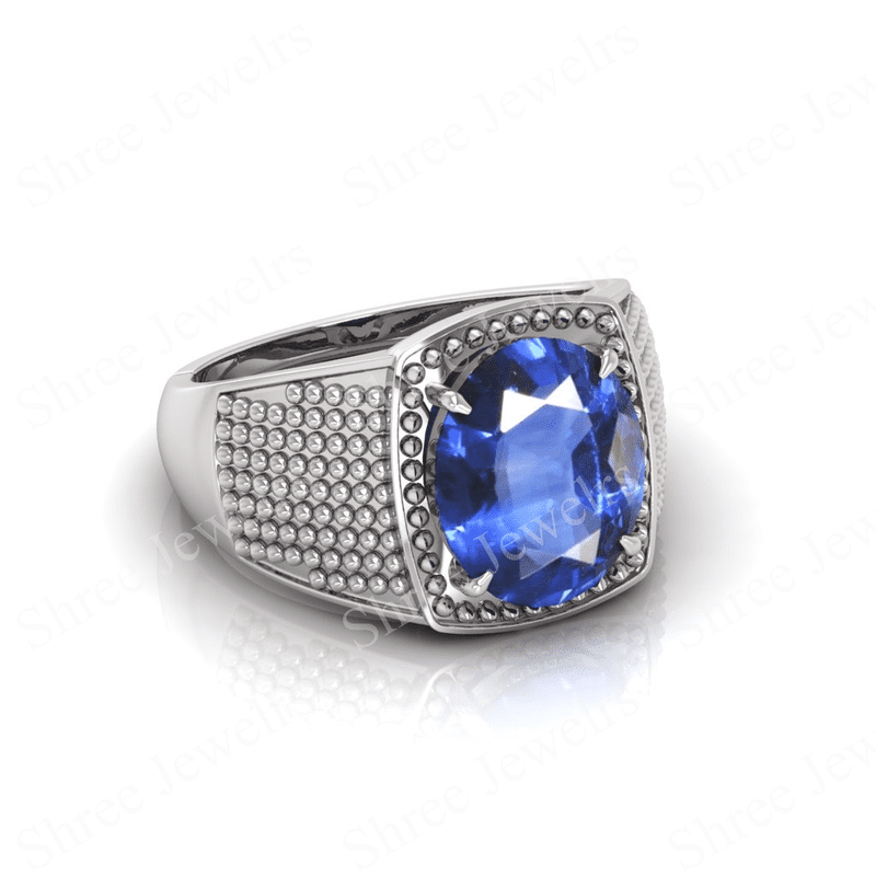 Shree Jewelrs Original Certified Natural Blue Sapphire (Neelam) Ring ...