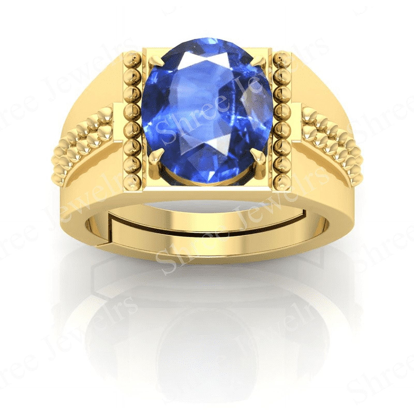 Shree Jewelrs Original Certified Natural Blue Sapphire (Neelam) Ring ...