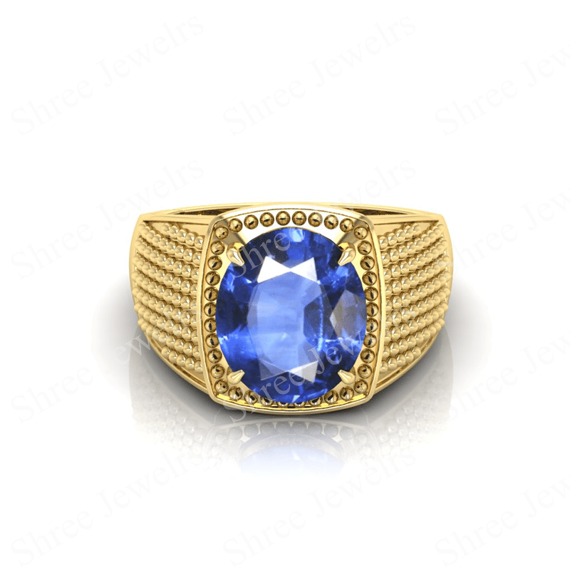 Shree Jewelrs Original Certified Natural Blue Sapphire (Neelam) Ring ...