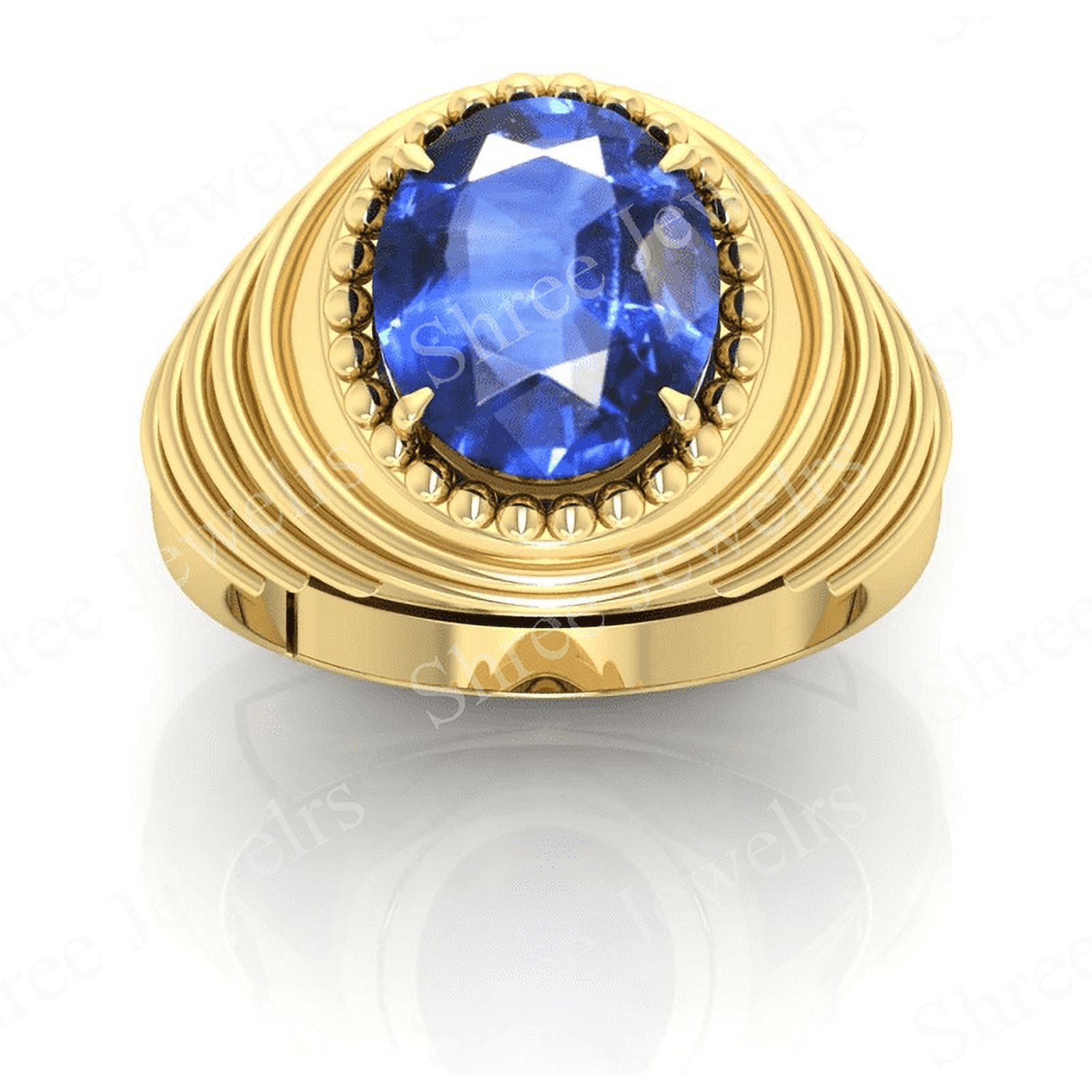 Shree Jewelrs Original Certified Natural Blue Sapphire (Neelam) Ring ...