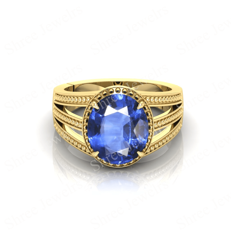 Shree Jewelrs Original Certified Natural Blue Sapphire (Neelam) Ring ...