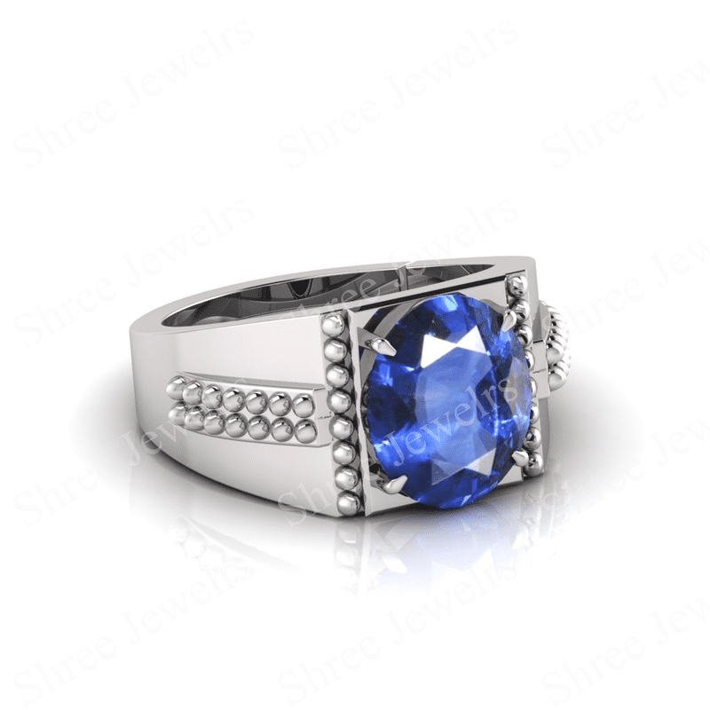 Shree Jewelrs Original Certified Natural Blue Sapphire (Neelam) Ring ...