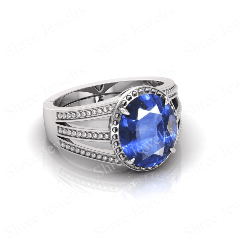 Shree Jewelrs Original Certified Natural Blue Sapphire (Neelam) Ring ...