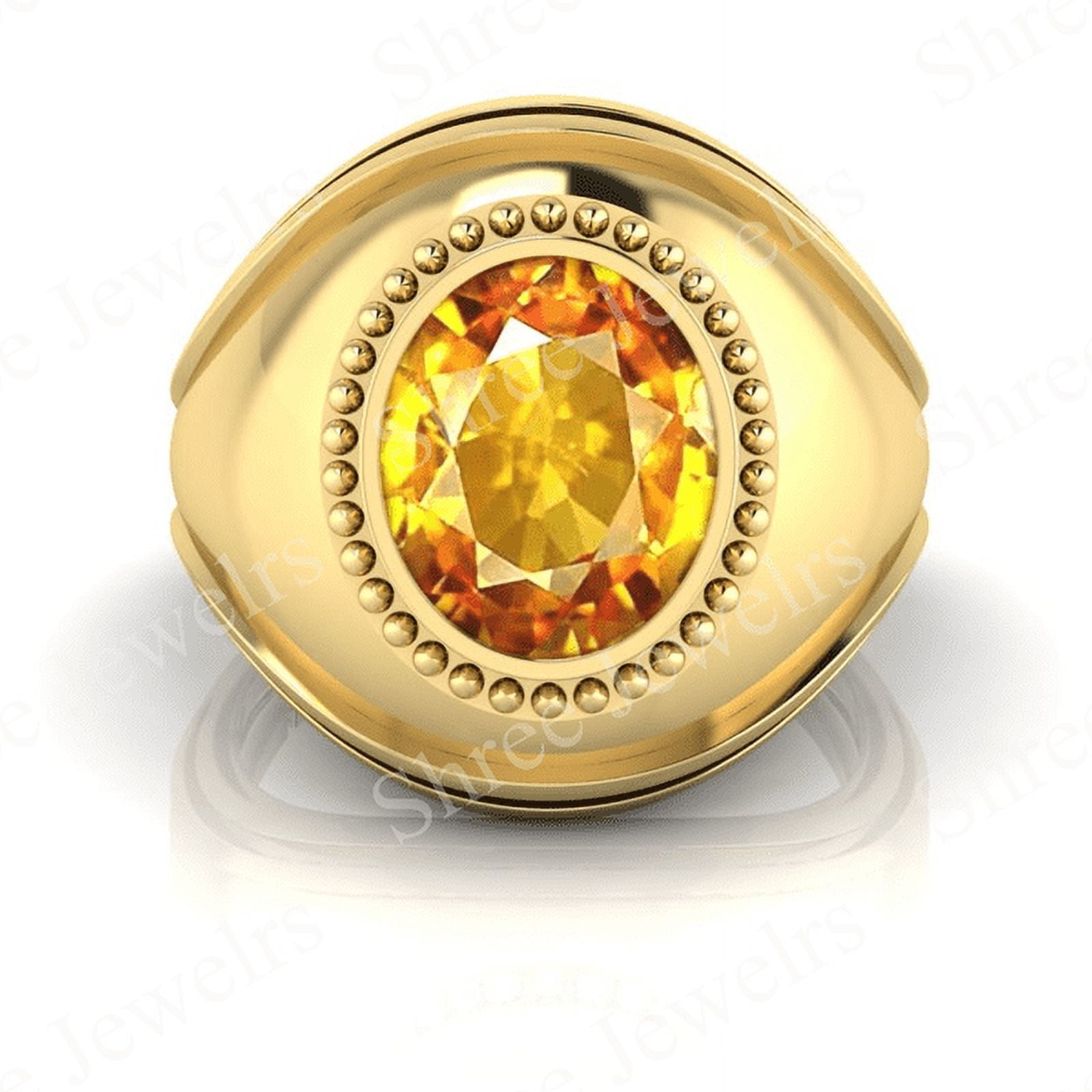 Shree Jewelrs Original Certified Natural Yellow Sapphire (Pukhraj) Ring ...