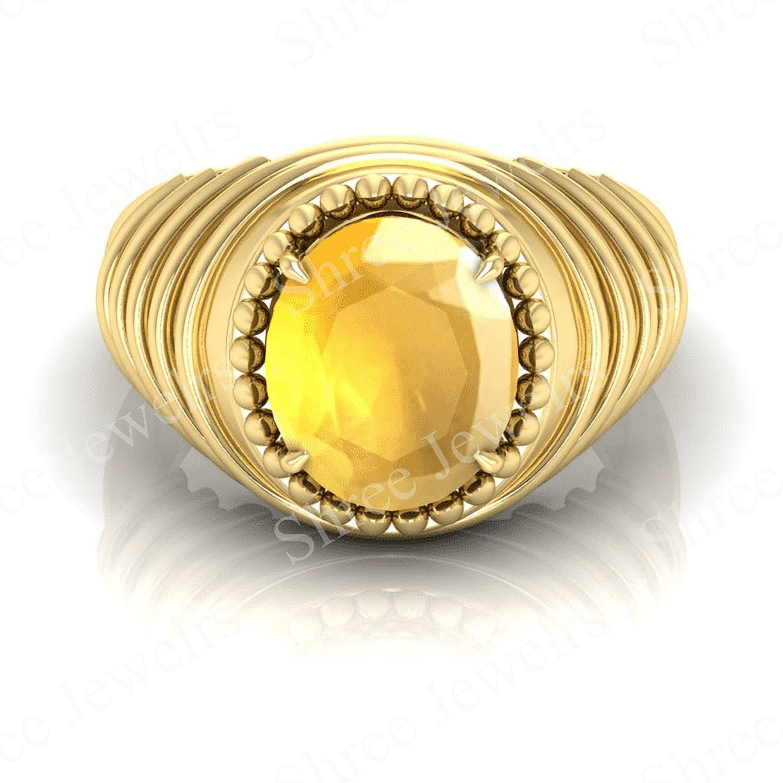 Shree Jewelrs Original Certified Natural Yellow Sapphire (Pukhraj) Ring ...