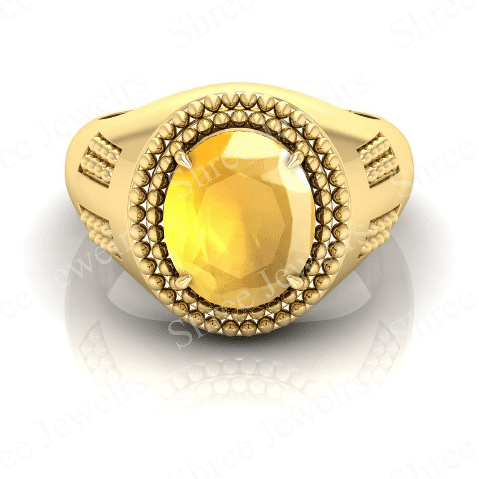 Shree Jewelrs Original Certified Natural Yellow Sapphire (Pukhraj) Ring ...