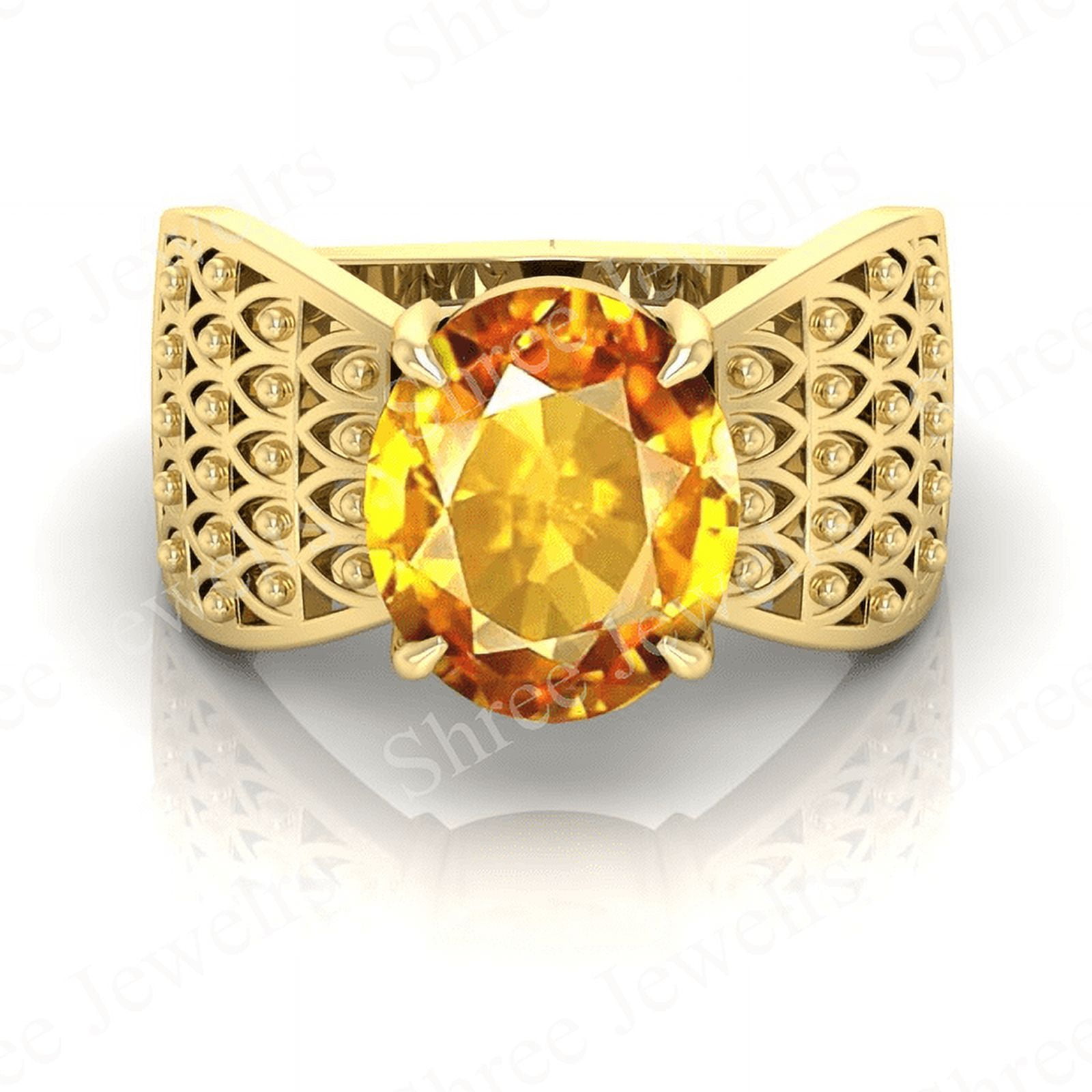 Shree Jewelrs Original Certified Natural Yellow Sapphire (Pukhraj) Ring ...