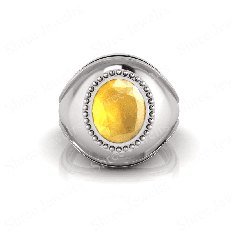 Shree Jewelrs Original Certified Natural Yellow Sapphire (Pukhraj) Ring ...