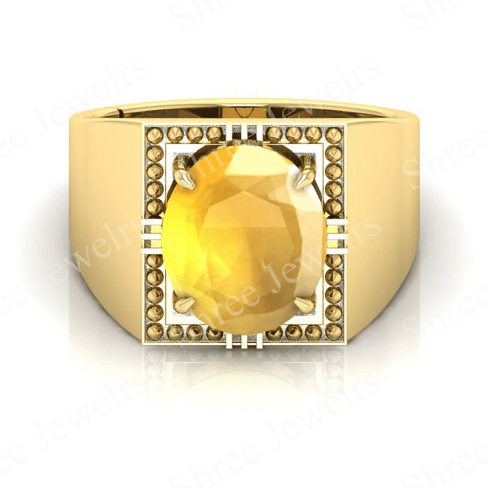 Shree Jewelrs Original Certified Natural Yellow Sapphire (Pukhraj) Ring ...
