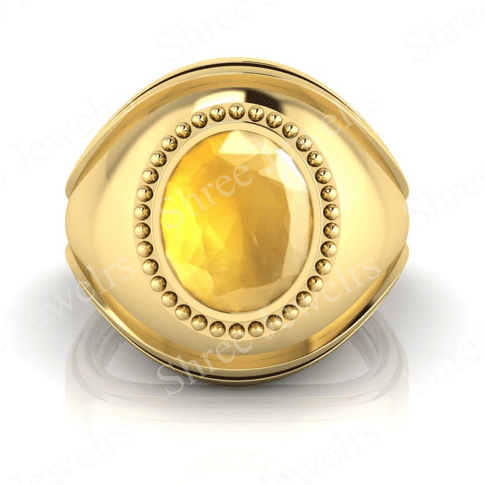 Shree Jewelrs Original Certified Natural Yellow Sapphire (Pukhraj) Ring ...