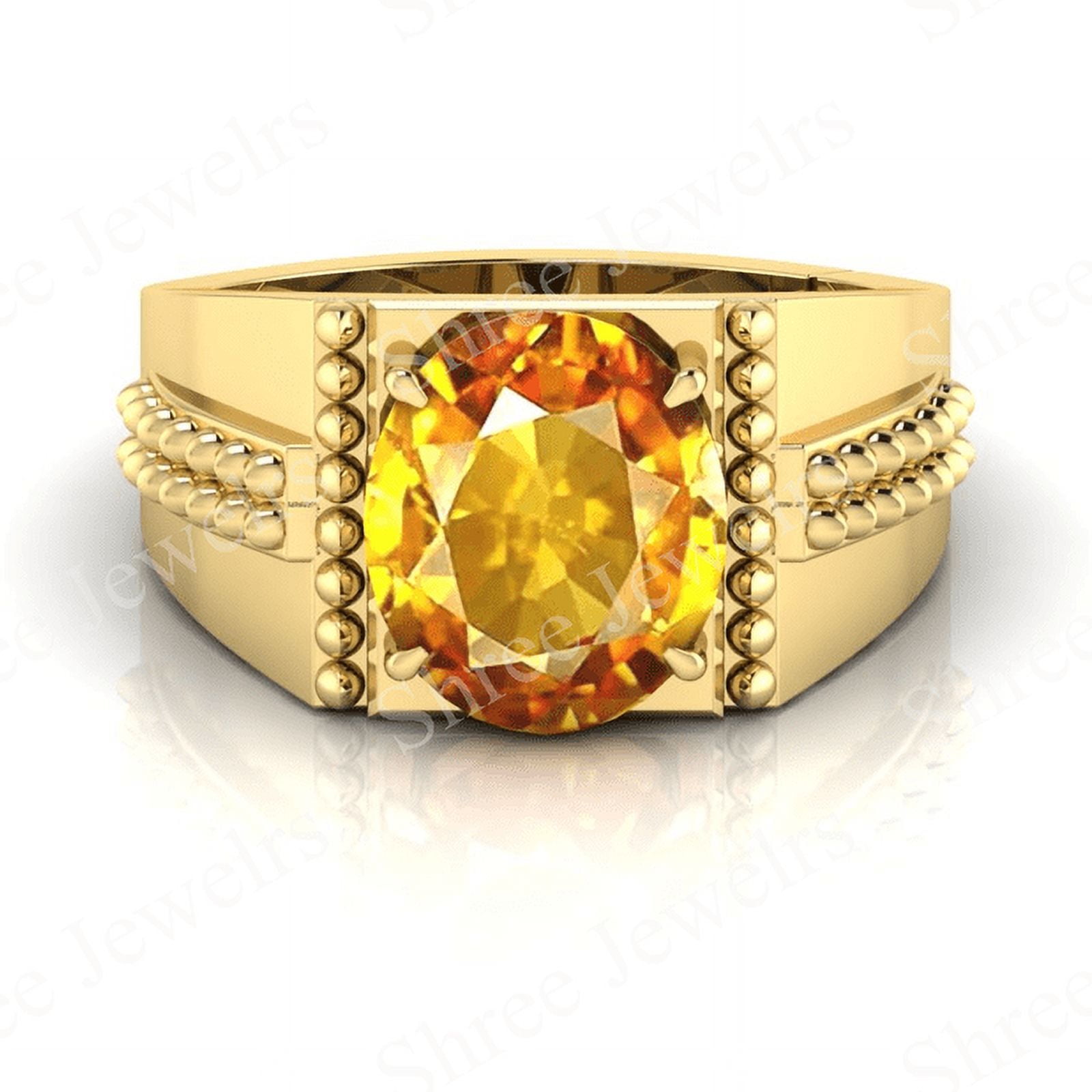 Shree Jewelrs Original Certified Natural Yellow Sapphire (Pukhraj) Ring ...