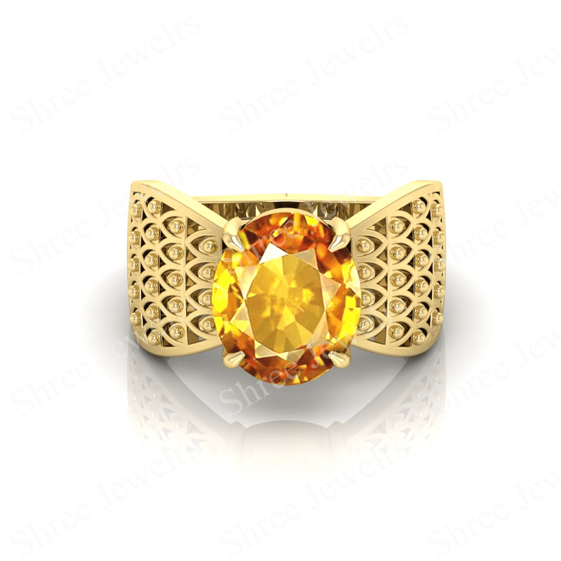 Shree Jewelrs Original Certified Natural Yellow Sapphire (Pukhraj) Ring ...