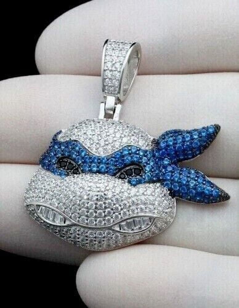 Shree Jewels Ninja Turtle Pendant Blue Diamond Necklace Pendant, 3 ct t ...