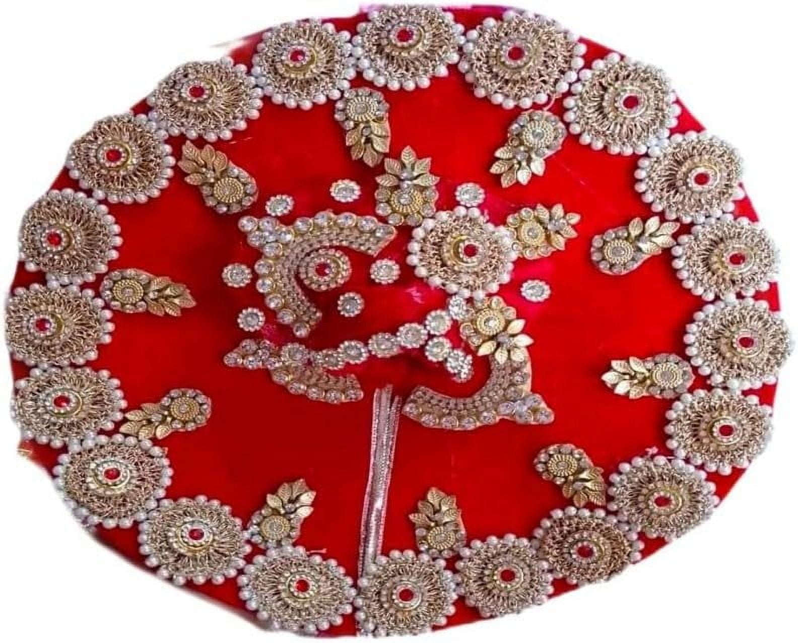 Shree Krishna Heavy Embroidered Red Dress & Pagdi (Turban) Set ...