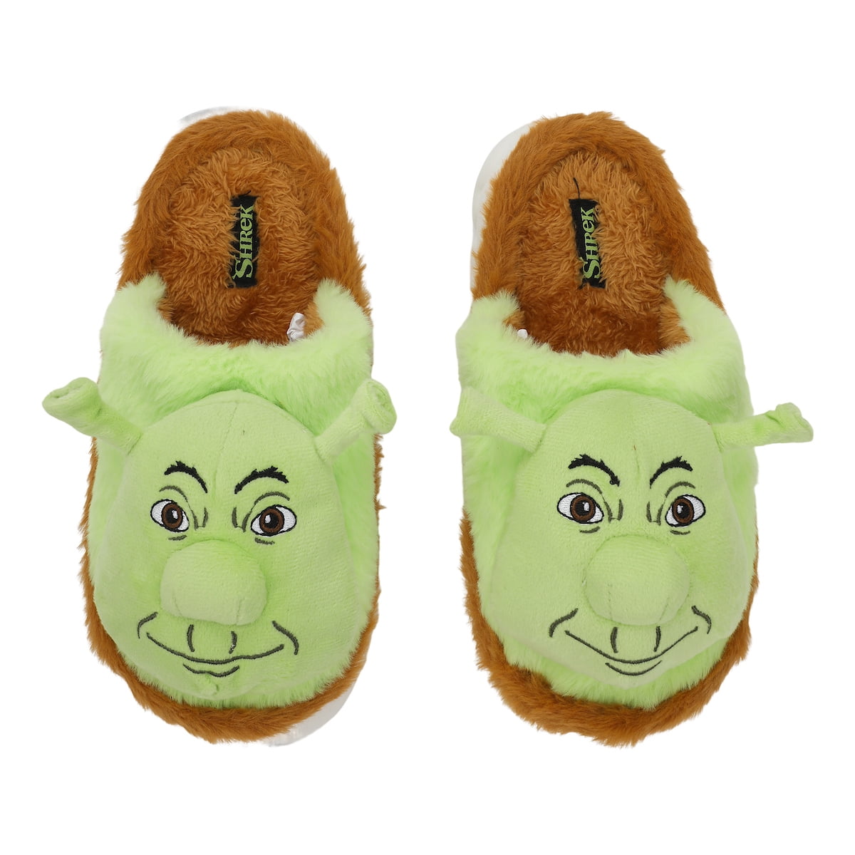 Bioworld Shrek 3D Character Head Slippers, Brown & Green, Adult Size L ...