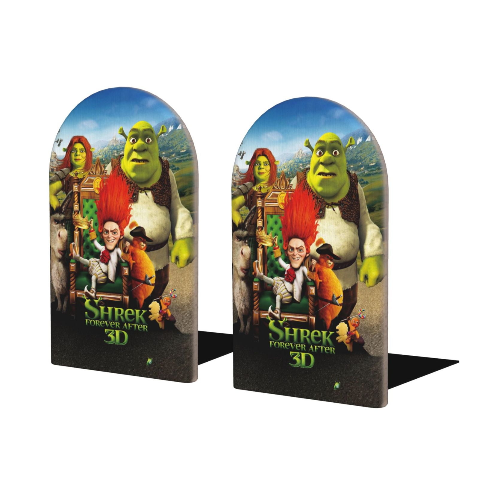 Shrek-4 Bookends Wood Book Divider Decorative Shelves Non-Skid Book ...