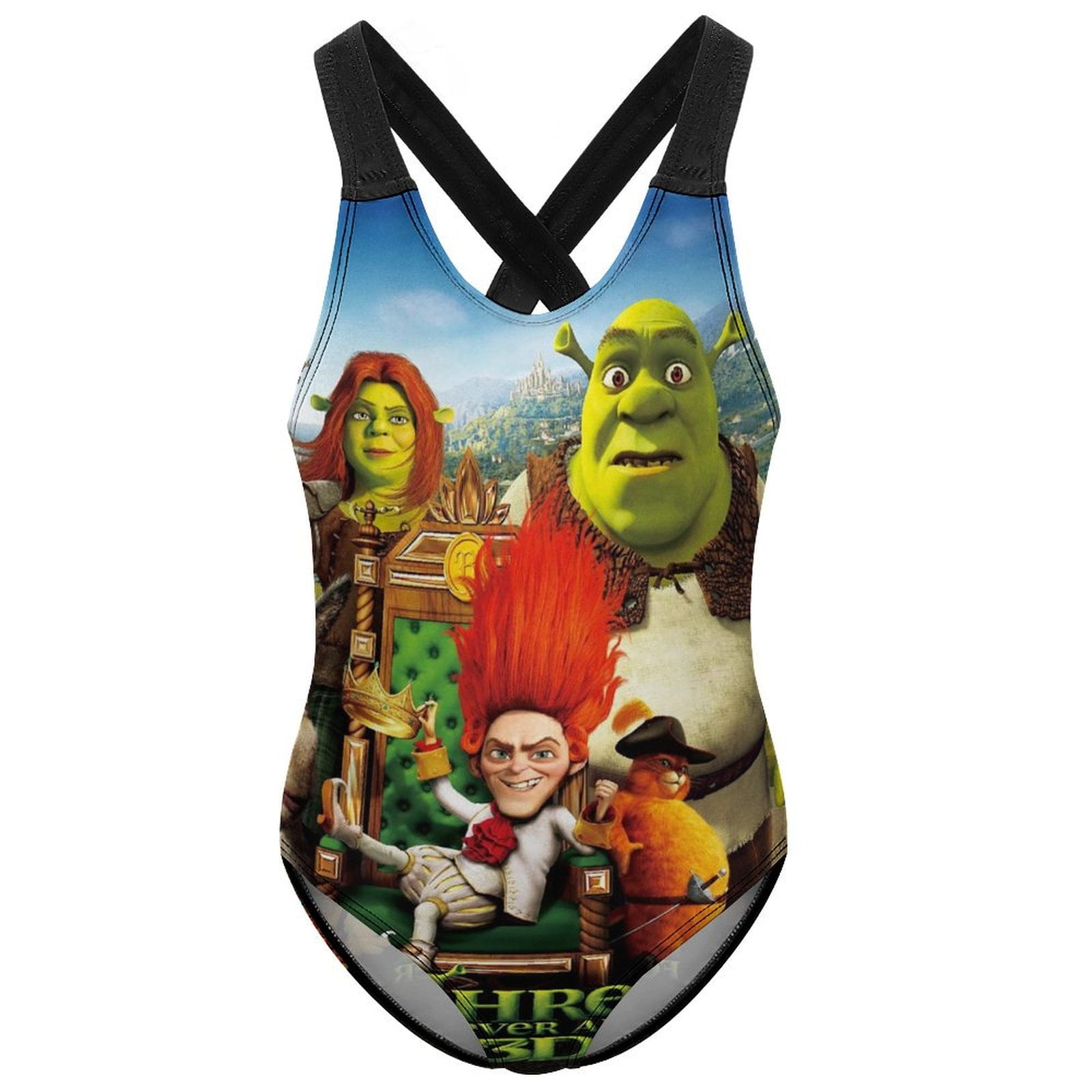 Shrek-4 Children's One-piece Swimsuit Summer Girl's Swimming Pool Beach ...