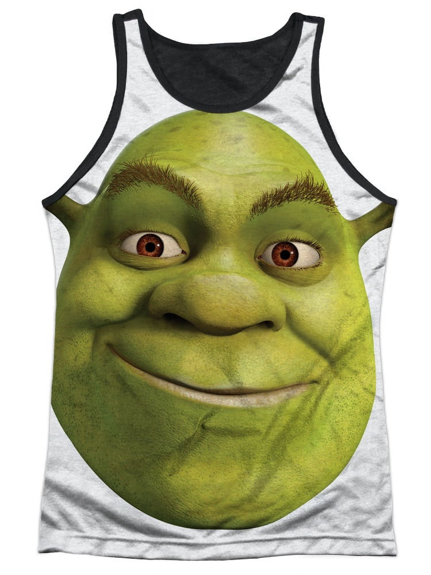 Shrek Animated Comedy Movie Giant Ogre Head Adult Black Back Tank Top ...