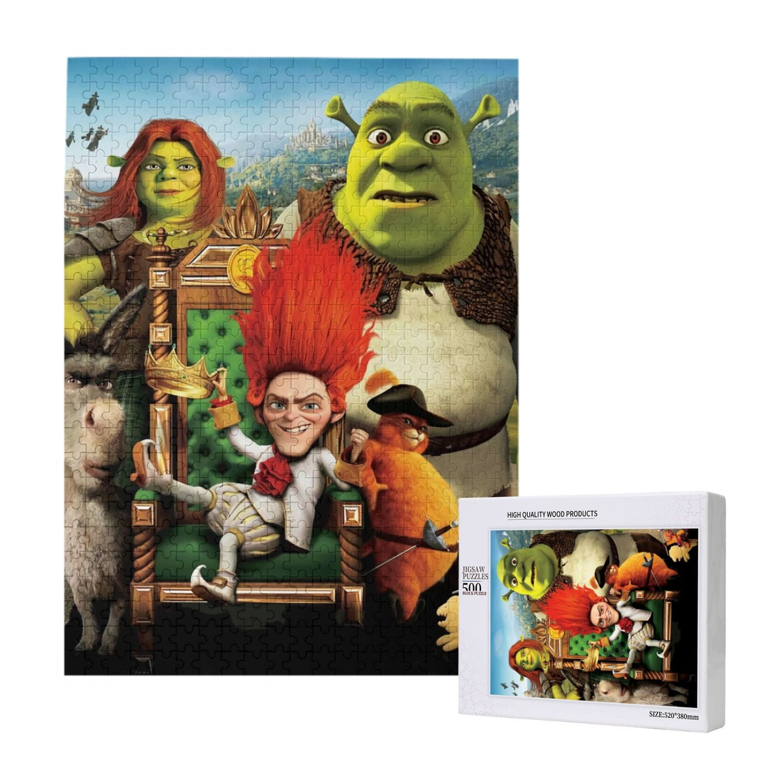 Shrek Anime Puzzles Boys Girls Teens 300/500/1000 Piece Wooden Collage ...
