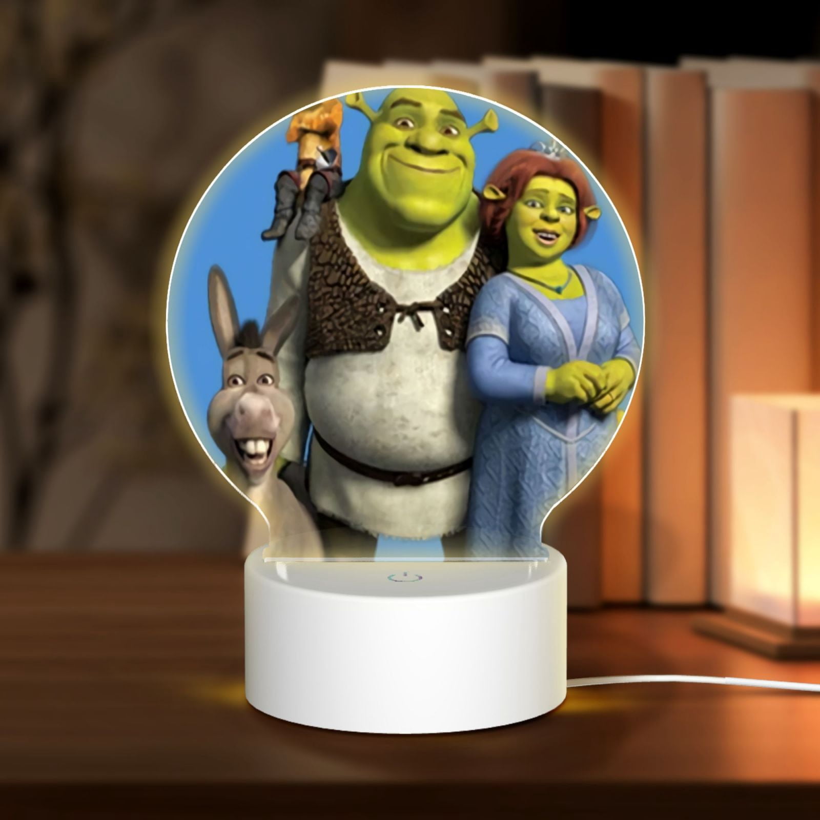 Shrek Anime Round Acrylic Night Light Is Suitable For Rooms,Restaurants ...