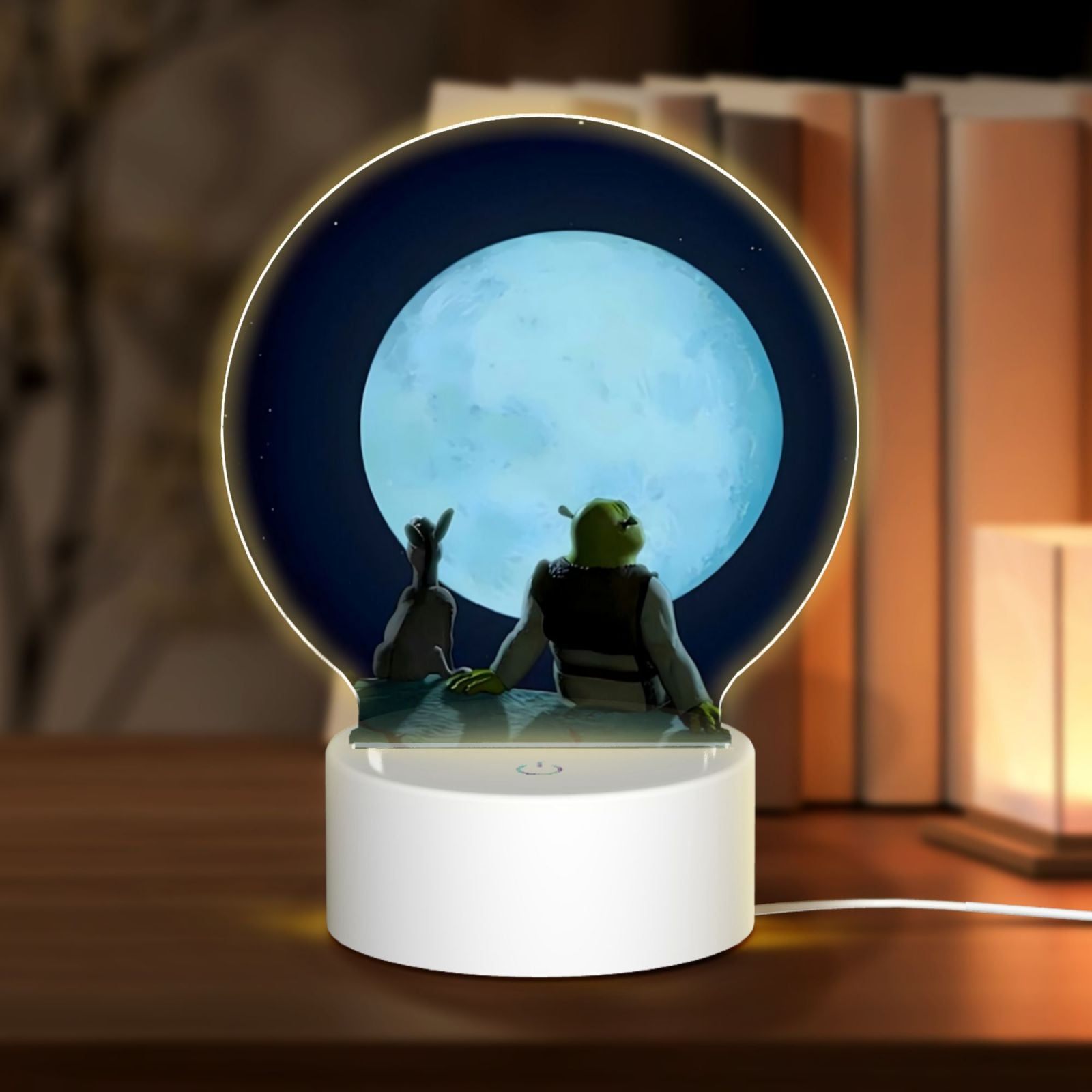Shrek Anime Round Acrylic Night Light Is Suitable For Rooms,Restaurants ...