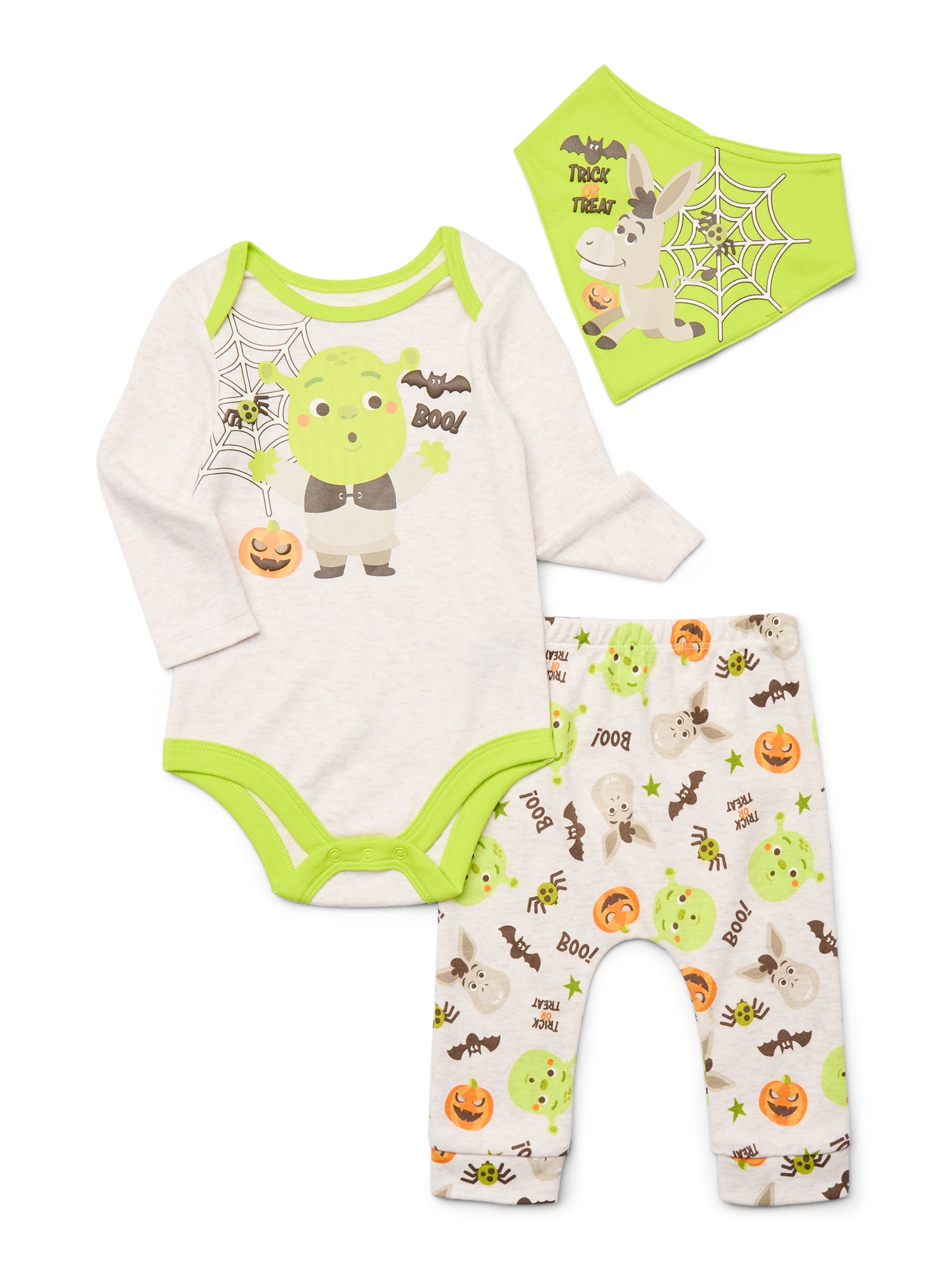 Halloween Shrek Baby Boys or Girls Bodysuit and Pants with Bib Set, 3 ...