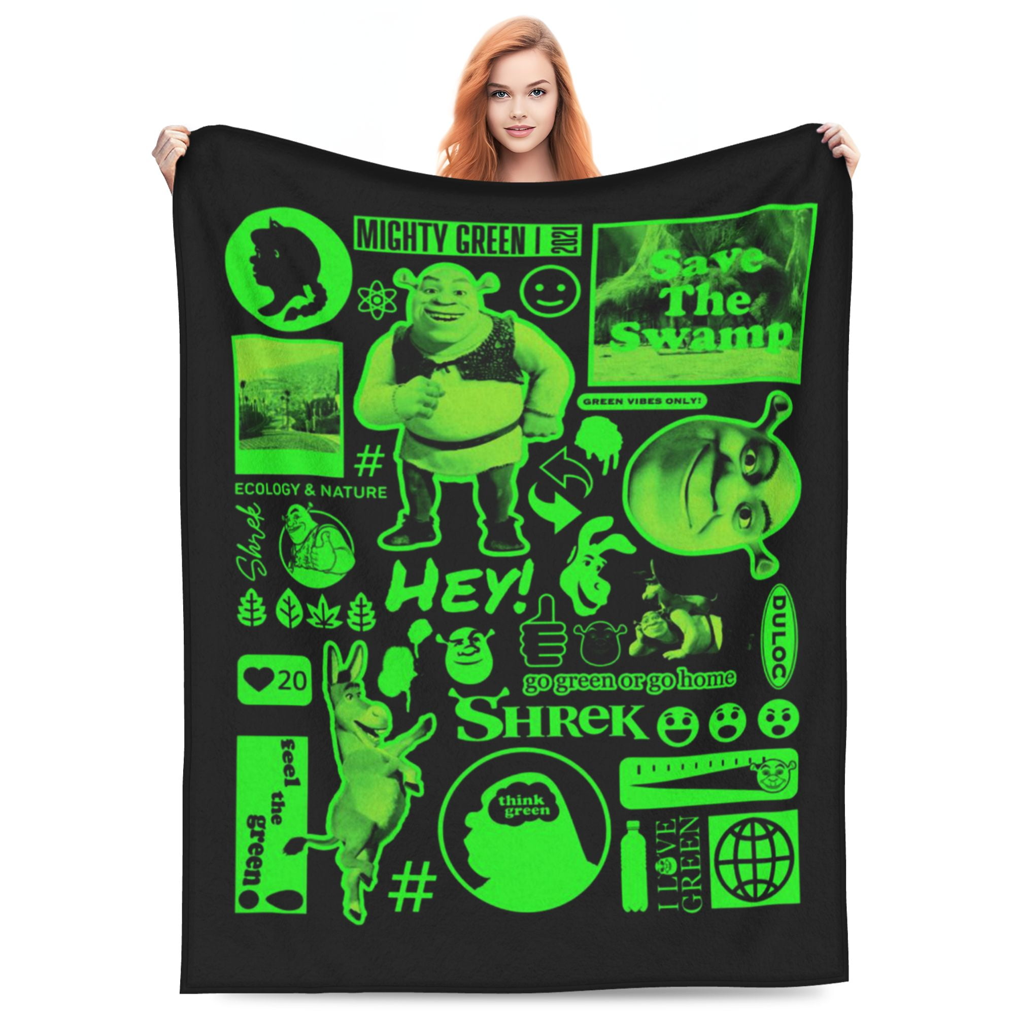 Shrek Bed Blanket 3D Printed Throw Blanket Lightweight Super Soft Air ...