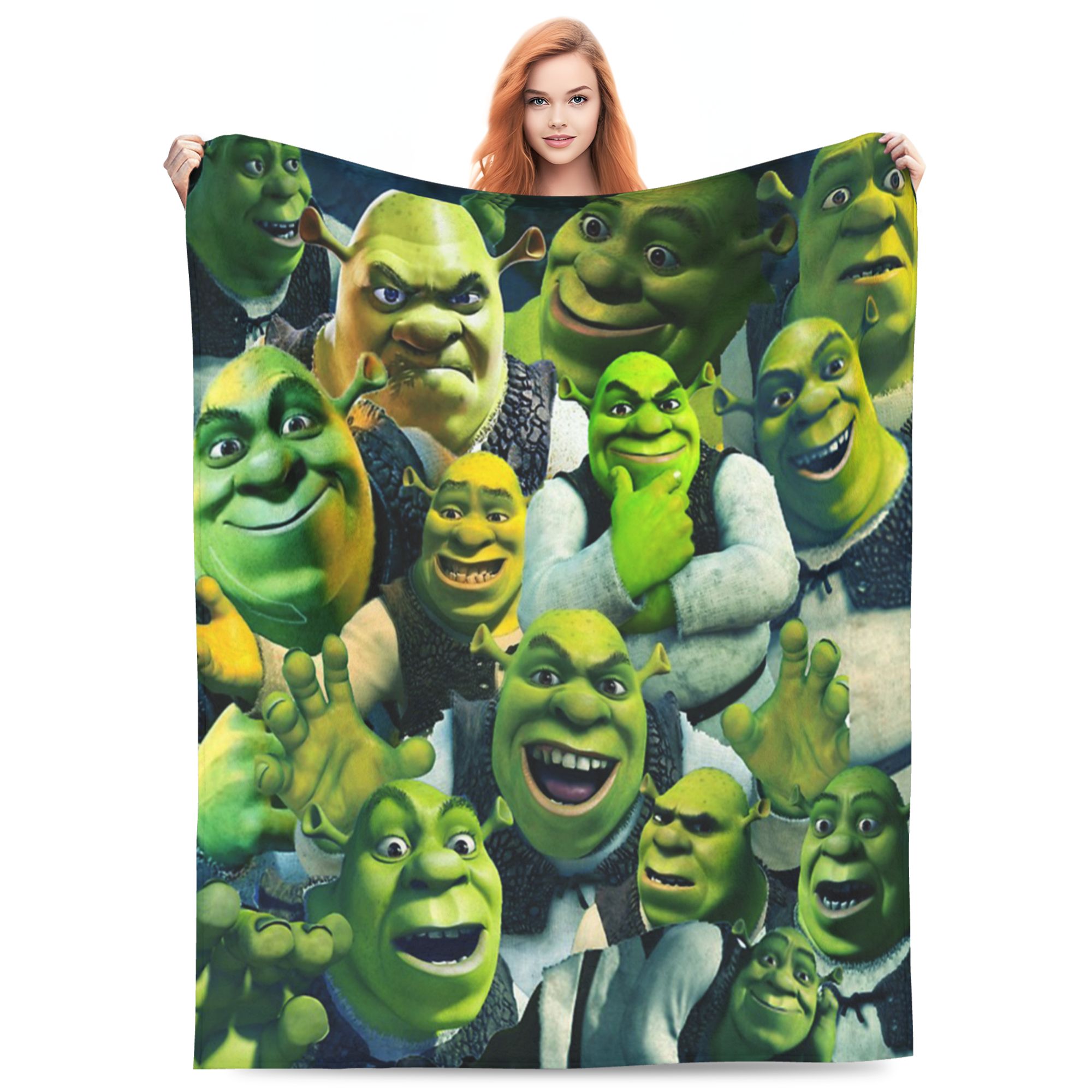 Shrek Bed Blanket 3D Printed Throw Blanket Lightweight Super Soft Air ...