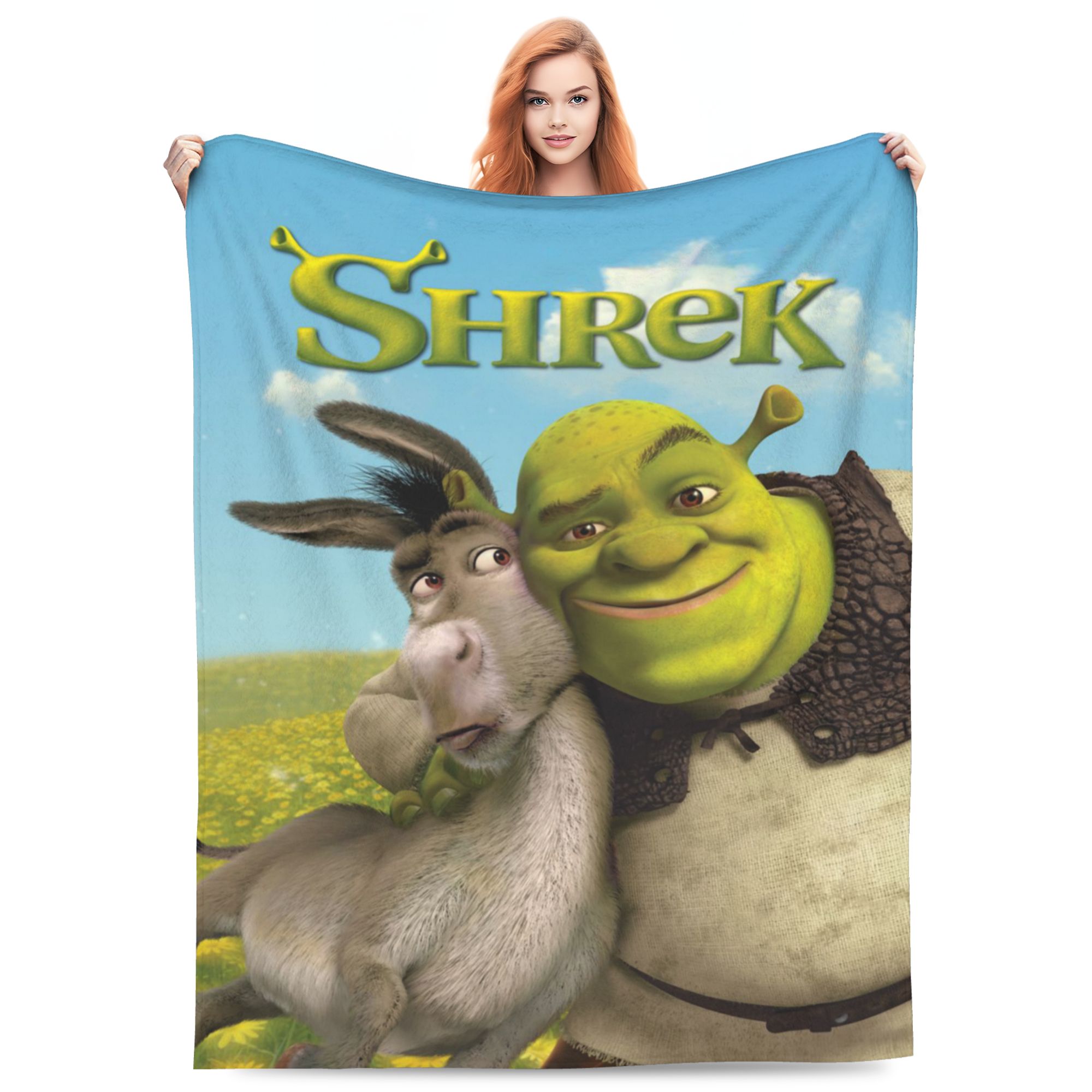 Shrek Bed Blanket 3D Printed Throw Blanket Lightweight Super Soft Air ...