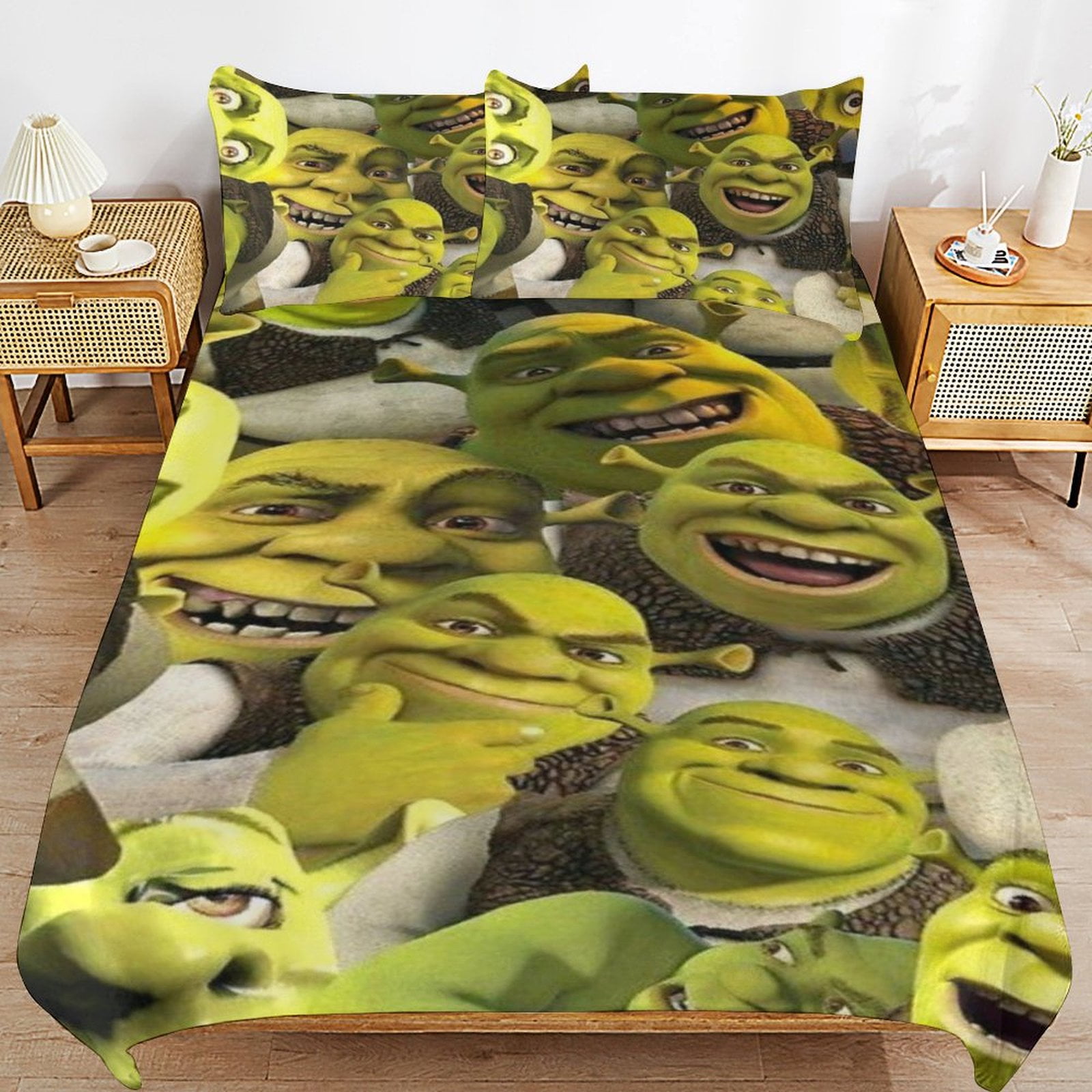 Shrek Bedding Sets Cute Bed Cover Anime Cartoon 3D Printed Lightweight ...