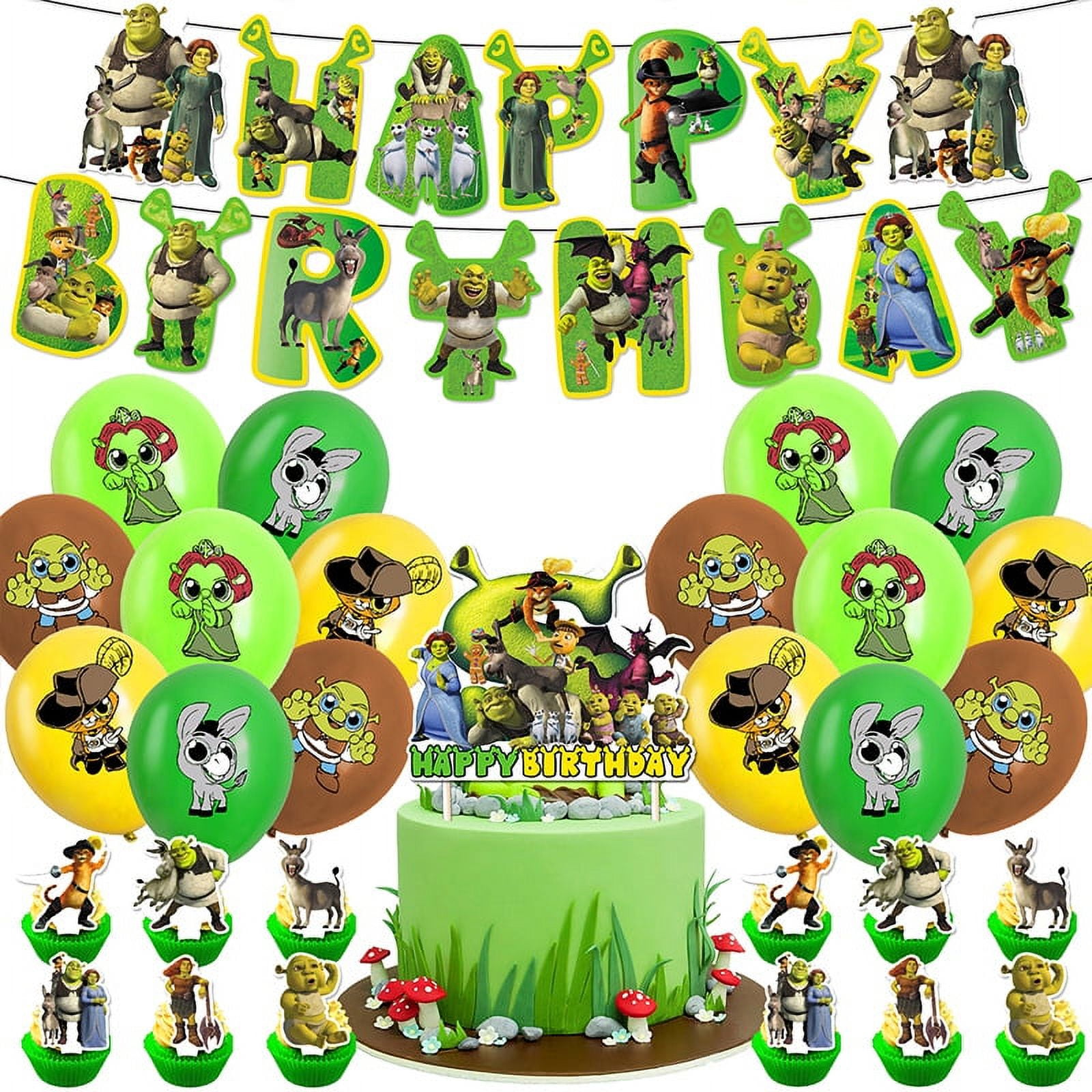 Shrek Birthday Party Supplies and Decorations for Kids, Serves 10 ...