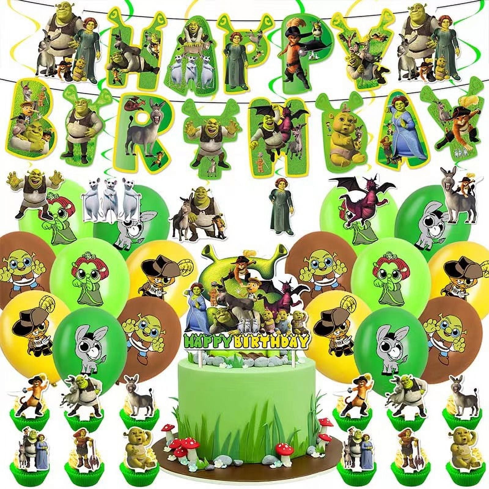 Shrek Birthday Party Supplies and Decorations for Kids, Serves 10 ...