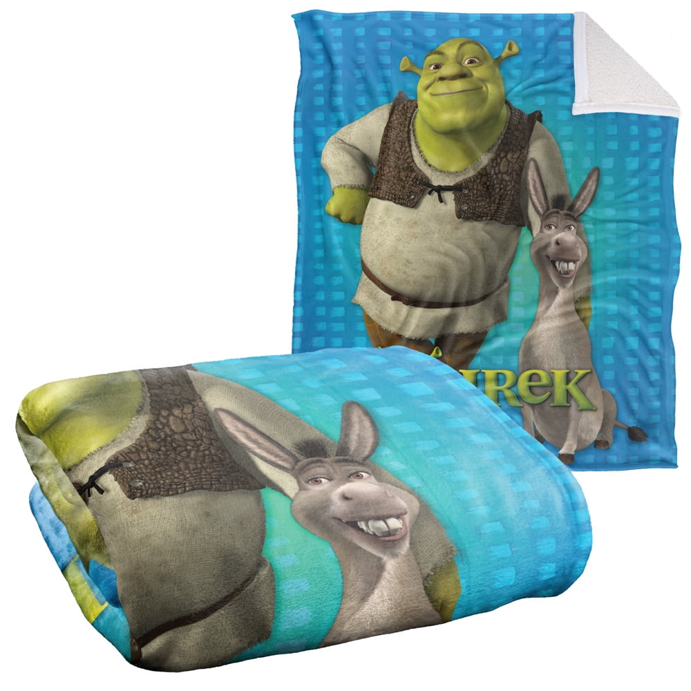 Shrek Blanket, 50"x60", Pals Silky Touch Sherpa Back Super Soft Throw ...